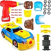 Amazon.com: Take Apart Toy Racing Car Kit for Kids - 30 Pieces with ...