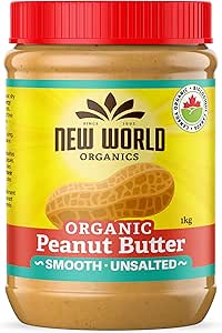 New World Foods Peanut Butter, Smooth Unsalted Organic, 1Kg : Amazon.ca ...