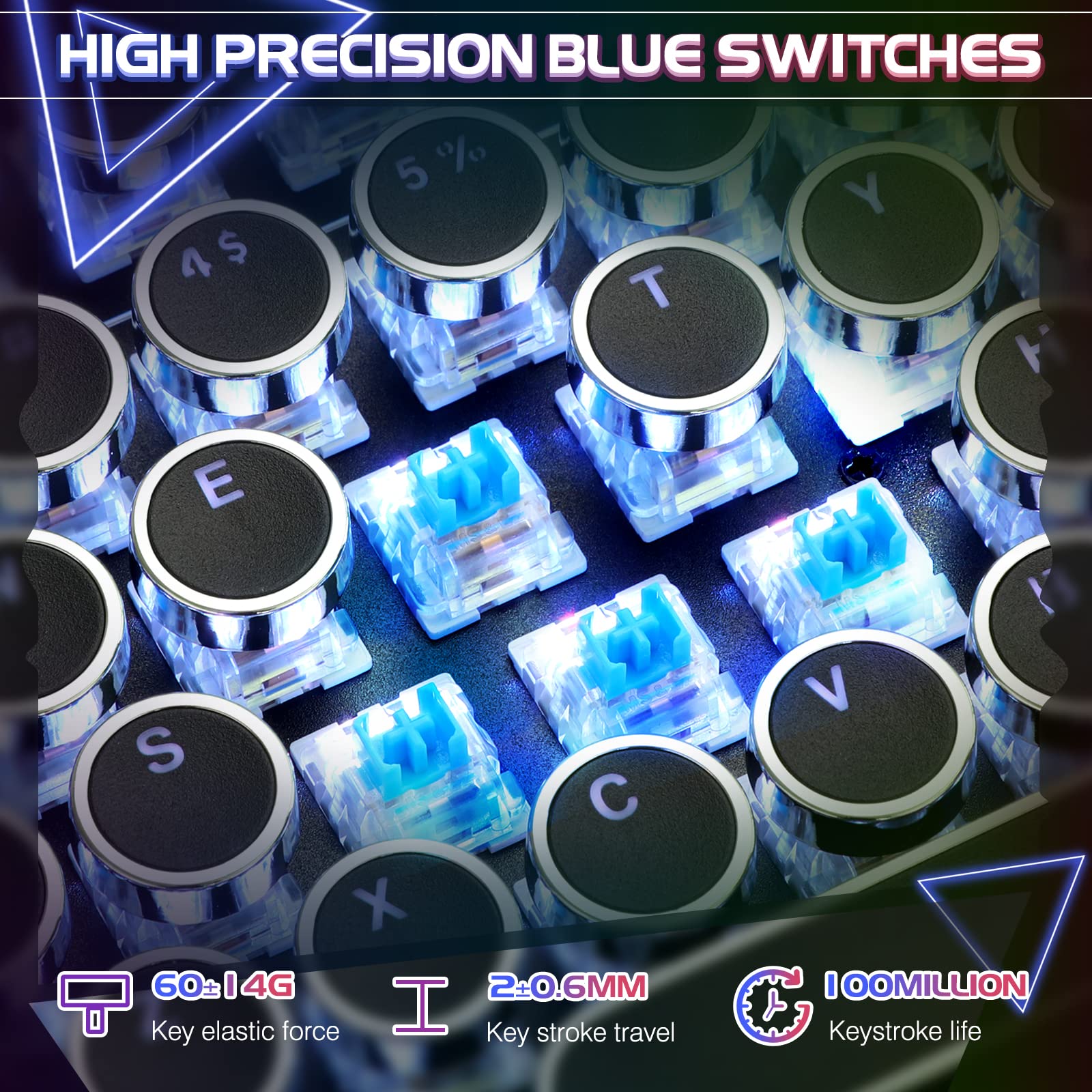 Mua YSCP Typewriter Style Mechanical Gaming Keyboard RGB Backlit Wired ...