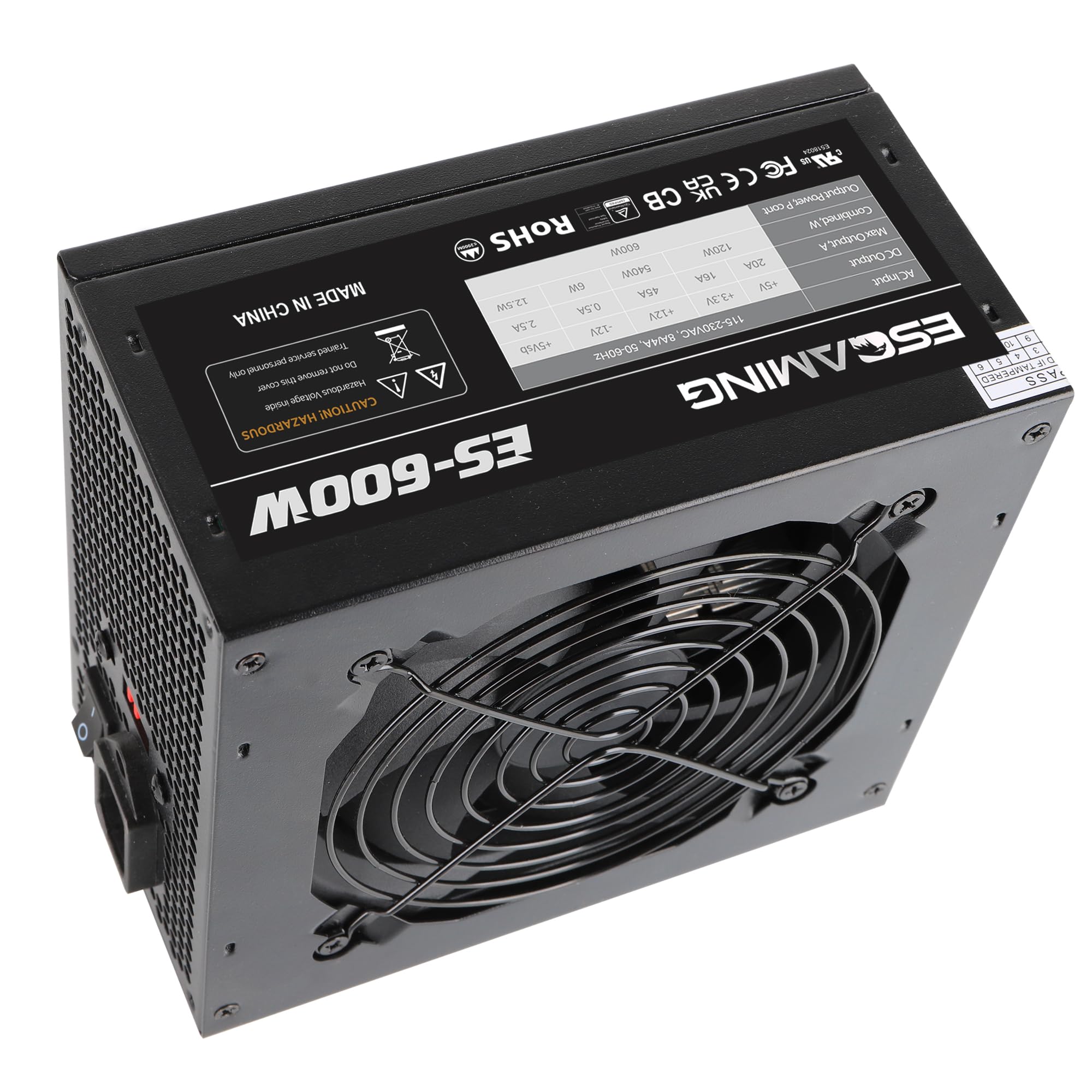 Mua ESGAMING 600W ATX Power Supply with Auto-Thermally Controlled 120mm ...