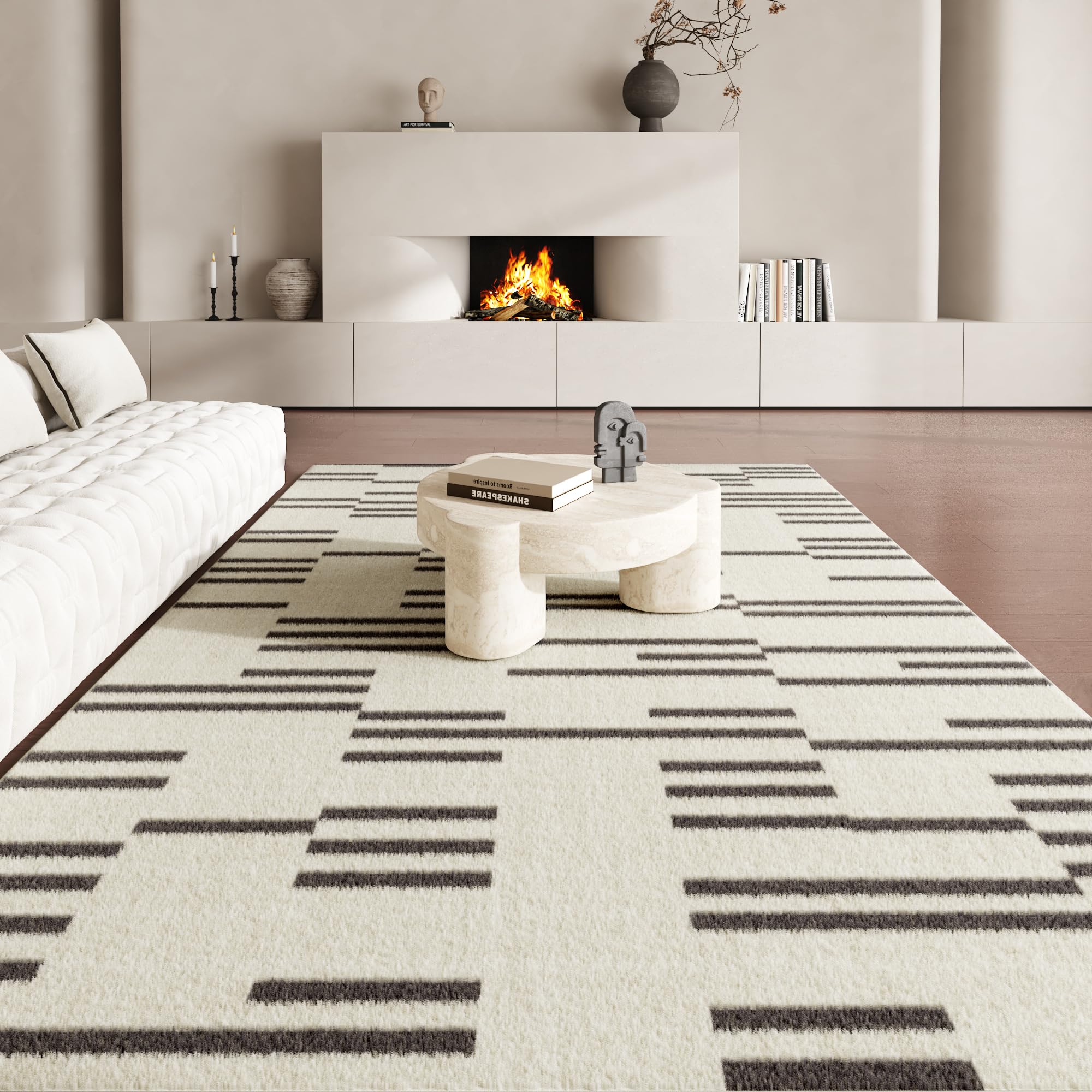 TTelephant Modern Machine Washable Area Rug 6x9, Spill-Proof Surface ...