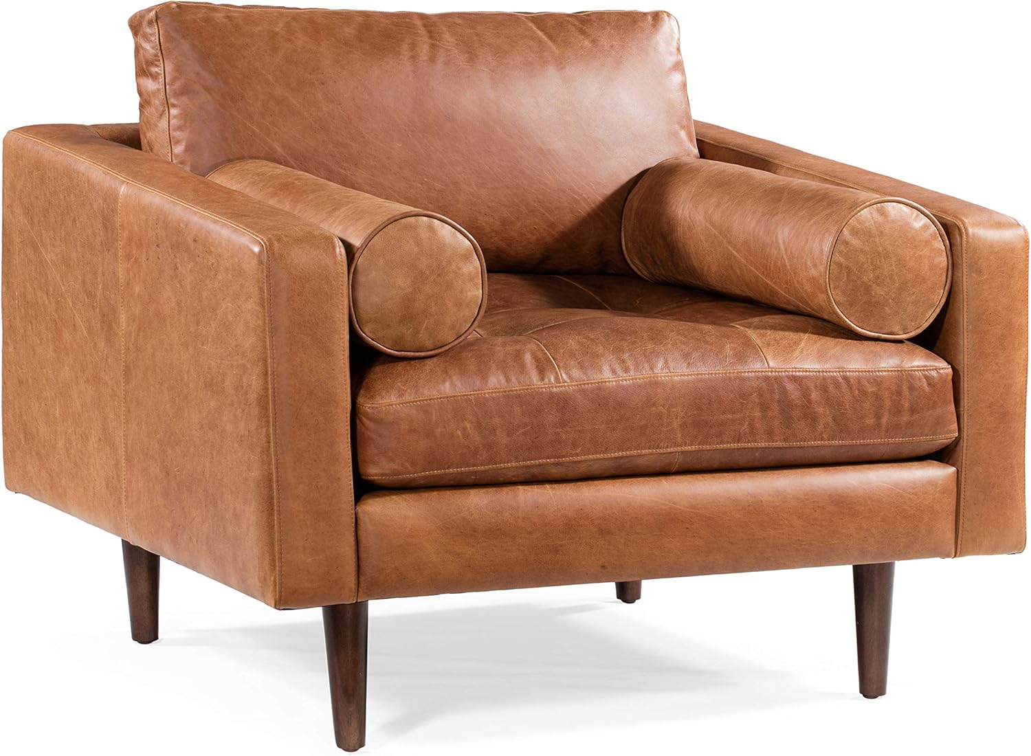 Amazon.com: POLY & BARK Napa Lounge Chair in Cognac Tan: Kitchen & Dining