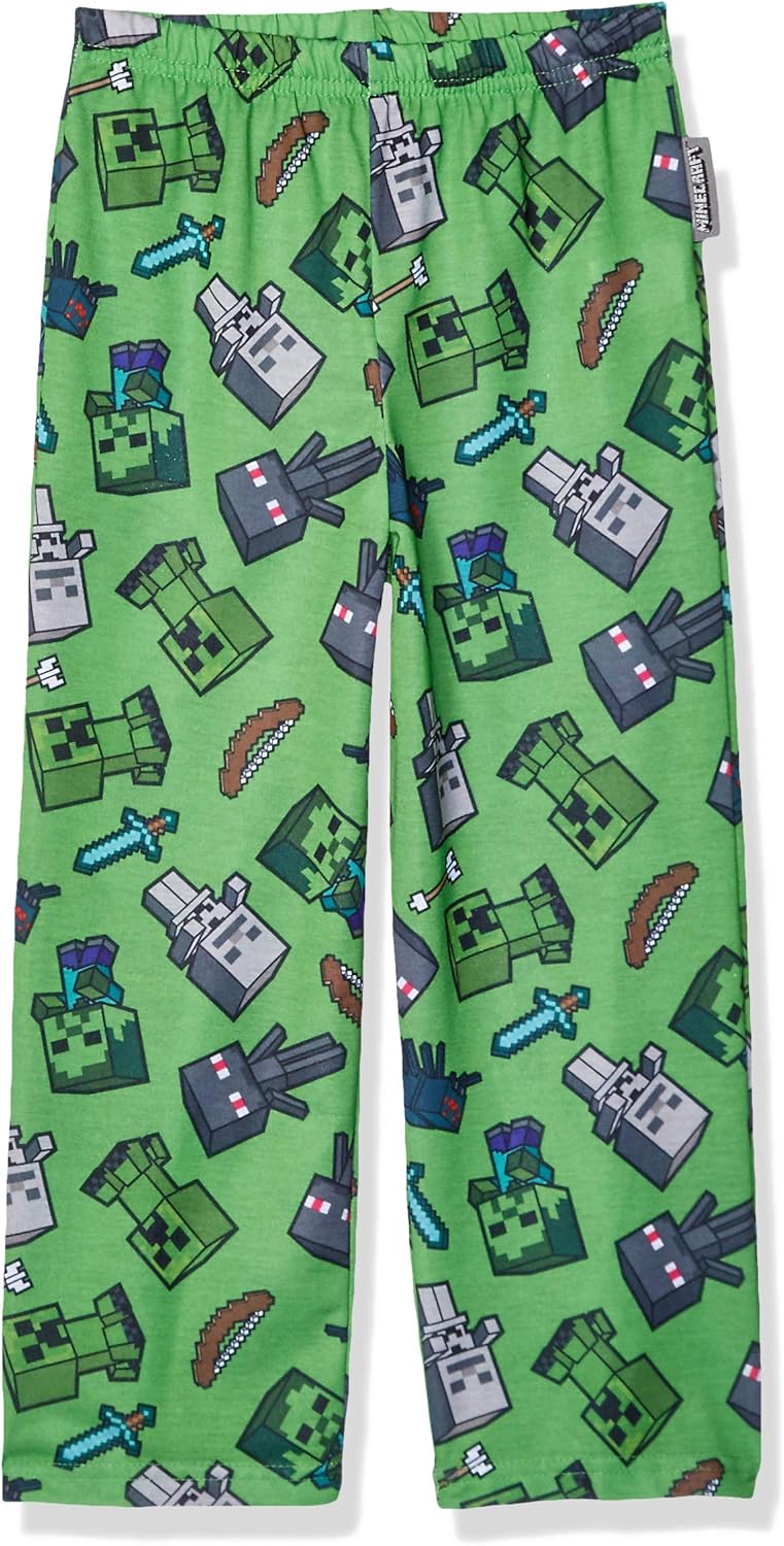 Amazon.com: Minecraft Boys' Little Lounge Pant, Creeper Mobs, S4/5 ...