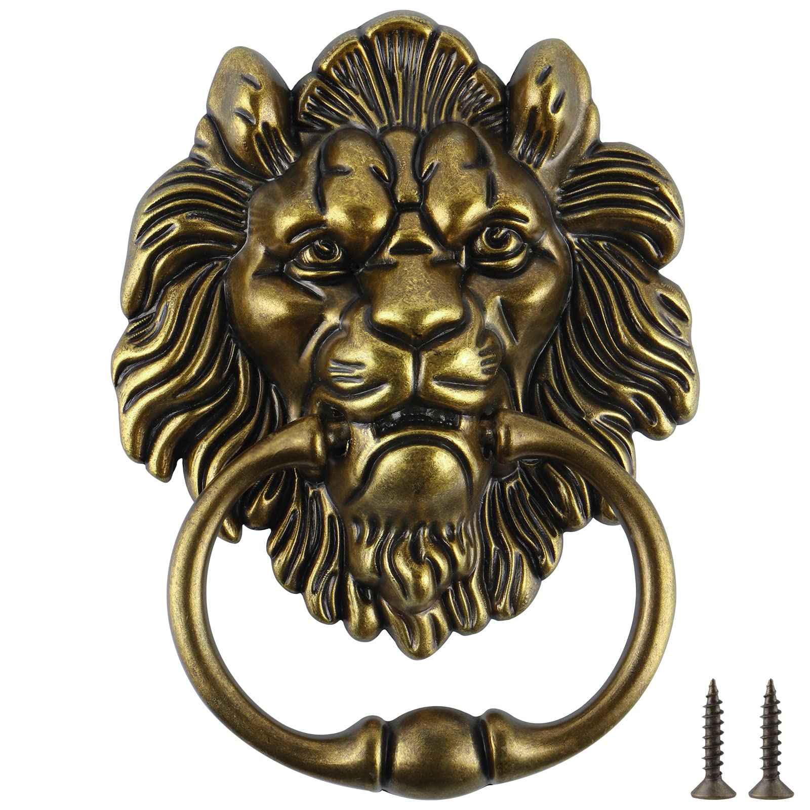 Mua MOLIGOU Lion Head Door Knocker, 6 Inch Decorative Front Door Knocker, Antique Lion Door Ring ...