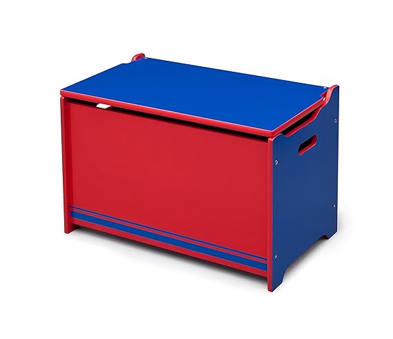 Delta Children Wooden Toy Box with Safety Hinge (Blue and Red): Amazon ...