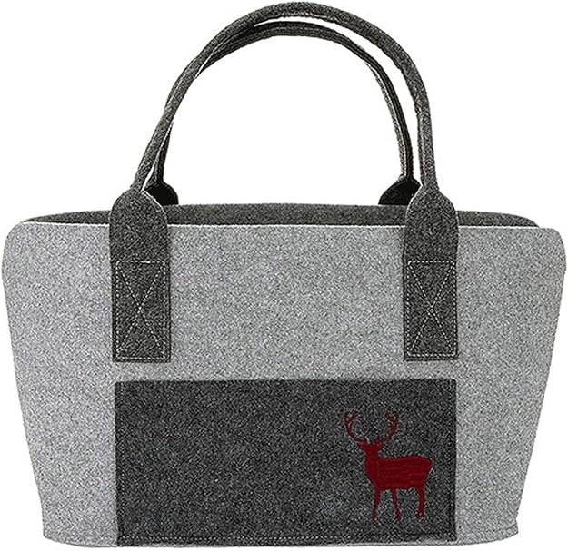 Gilde Shoppingtasche Filztasche mit Seitenfach hellgrau: Amazon.de ...