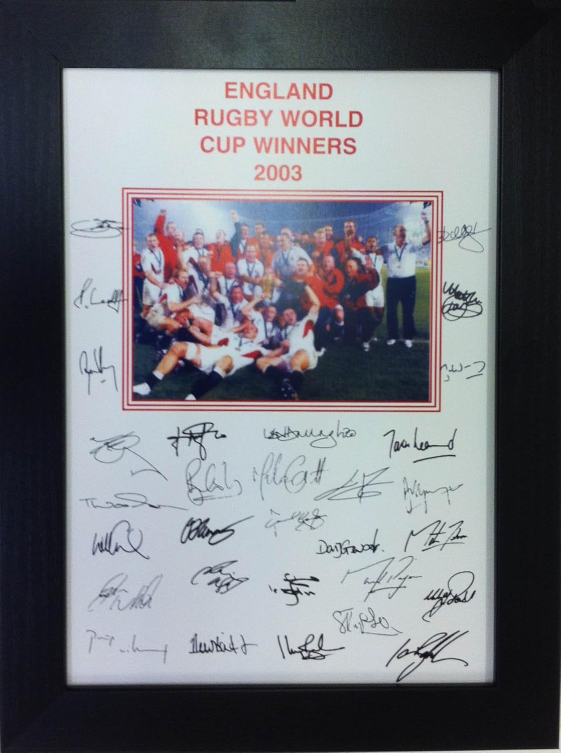 England Rugby World Cup Winners 2003 Framed A4 Print: Amazon.co.uk ...