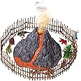 Amazon.com: Dazmers | Volcano and Dinosaurs Playset - Includes 8 ...