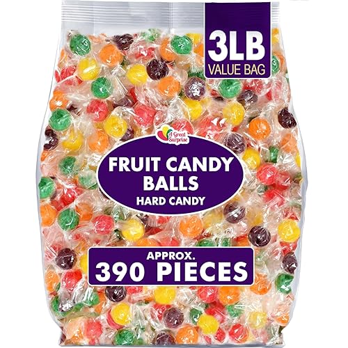 Fruit Balls Hard Candy - 3 Pounds - Cherry, Lemon, Orange, Green Apple ...