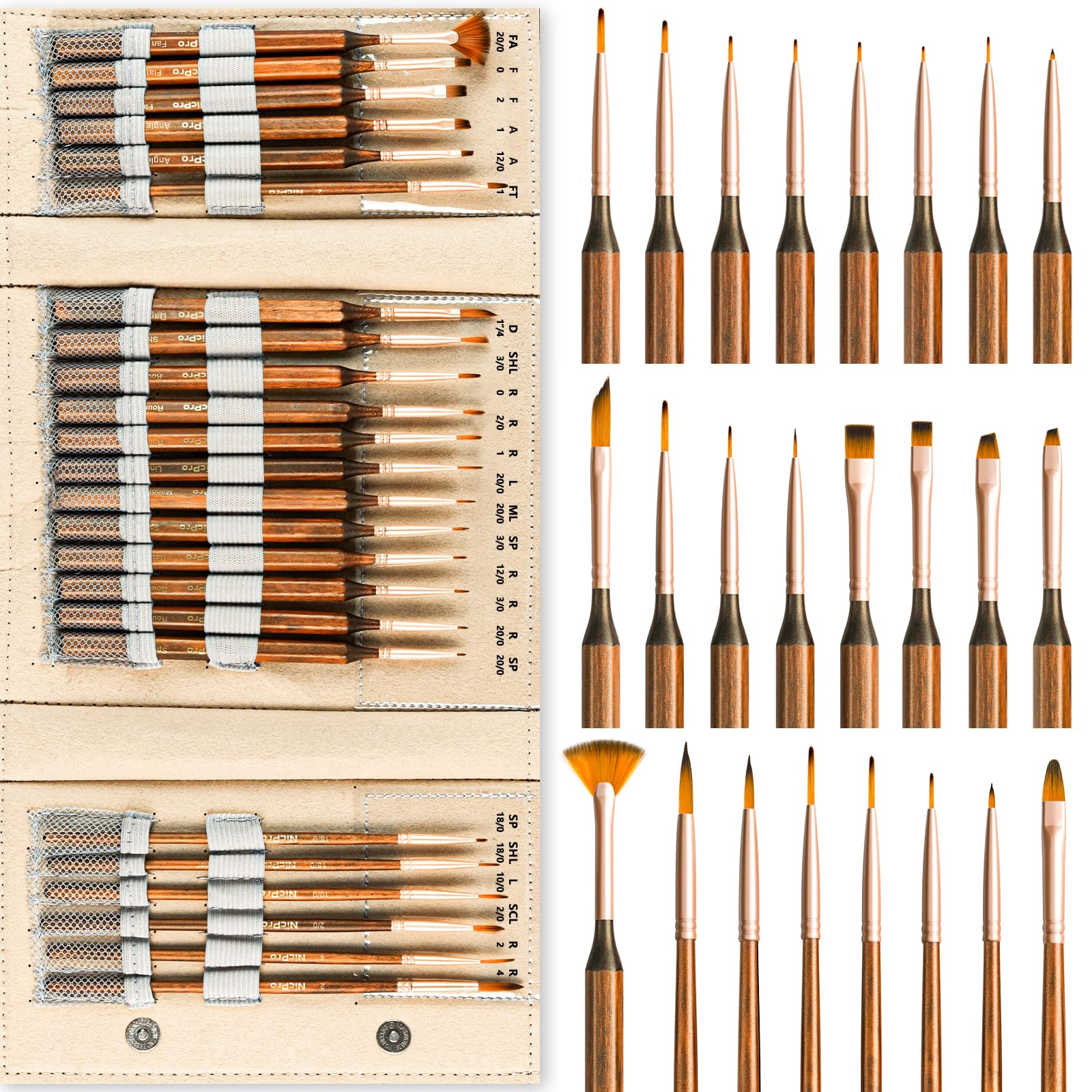 Nicpro 24pcs Extreme Miniature Paint Brushes, Detail Paint Brushes for ...