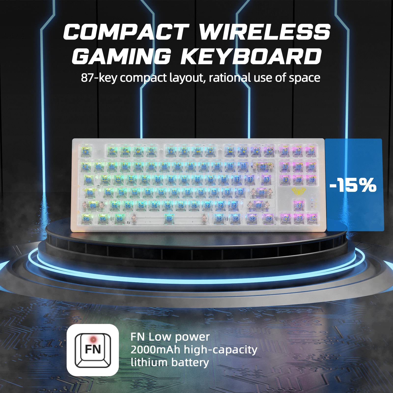 Mua AULA Wireless Mechanical Keyboard, 3 in 1 Hot Swappable RGB ...