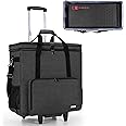 CURMIO Rolling Desktop Computer Carrying Case with Wheels, Double ...