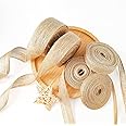 Amazon.com: HERZWILD 5 Rolls Jute Ribbons Lace Craft Ribbon Natural ...