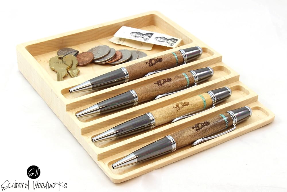 Amazon.com: Wood Pen tray/Pen display to hold 4 of your Schimmel Fine ...