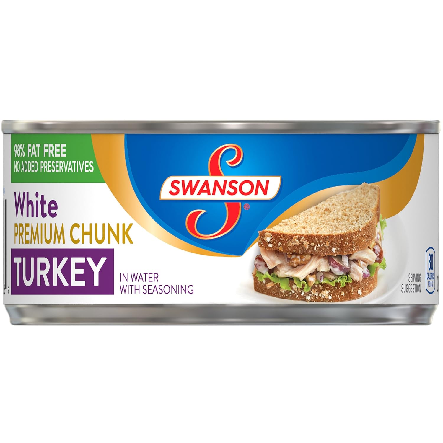 Swanson White Premium Chunk Turkey in Water with Seasoning, 9.7 oz. Can ...