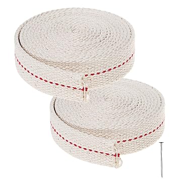 Ruix 6.56 ft Lamp Wicks, 2 Pack Flat Cotton Oil Lamp Wire Wick Lantern ...
