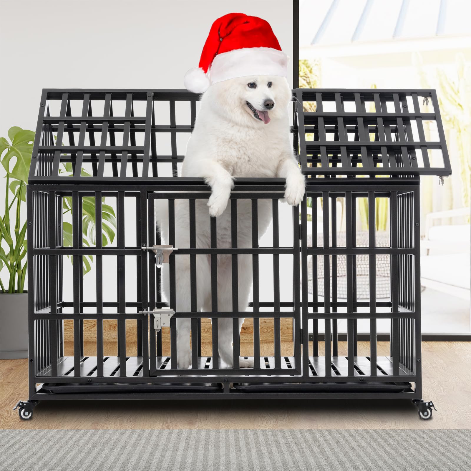 Heavy Duty Dog Crate, Escape Proof Dog Crate for Large Extra Large Dogs ...