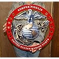 Amazon.com: USMC Globe Round Semper Fidelis Metal Sign w/Red Officer ...