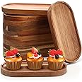 Amazon.com | Geetery 12 Pcs Acacia Wooden Serving Trays 10 Inch Oval ...
