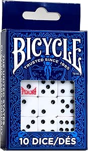 Amazon.com: Bicycle Dice, 10 Count (Six Sided, 16 mm) : Toys & Games