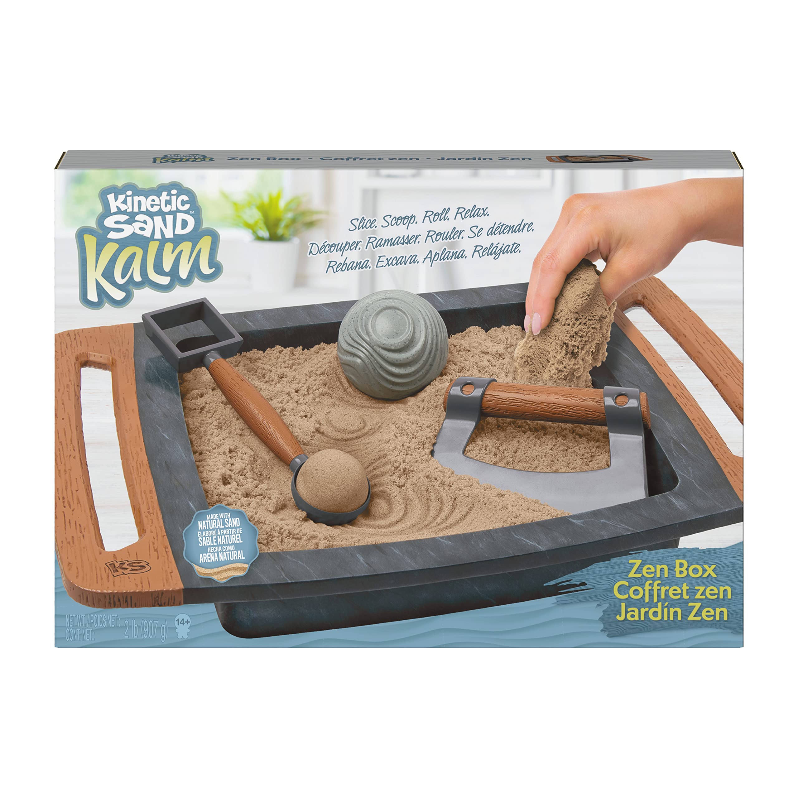 Kinetic Sand Kalm, Zen Garden Box Fidget Toy With All-Natural Kinetic ...