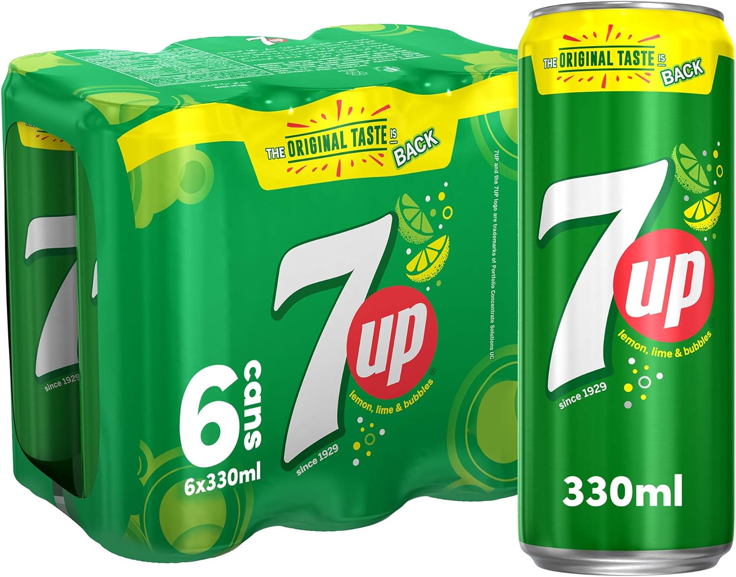 7UP, Carbonated Soft Drink, Cans, 330ml x 6: Buy Online at Best Price ...