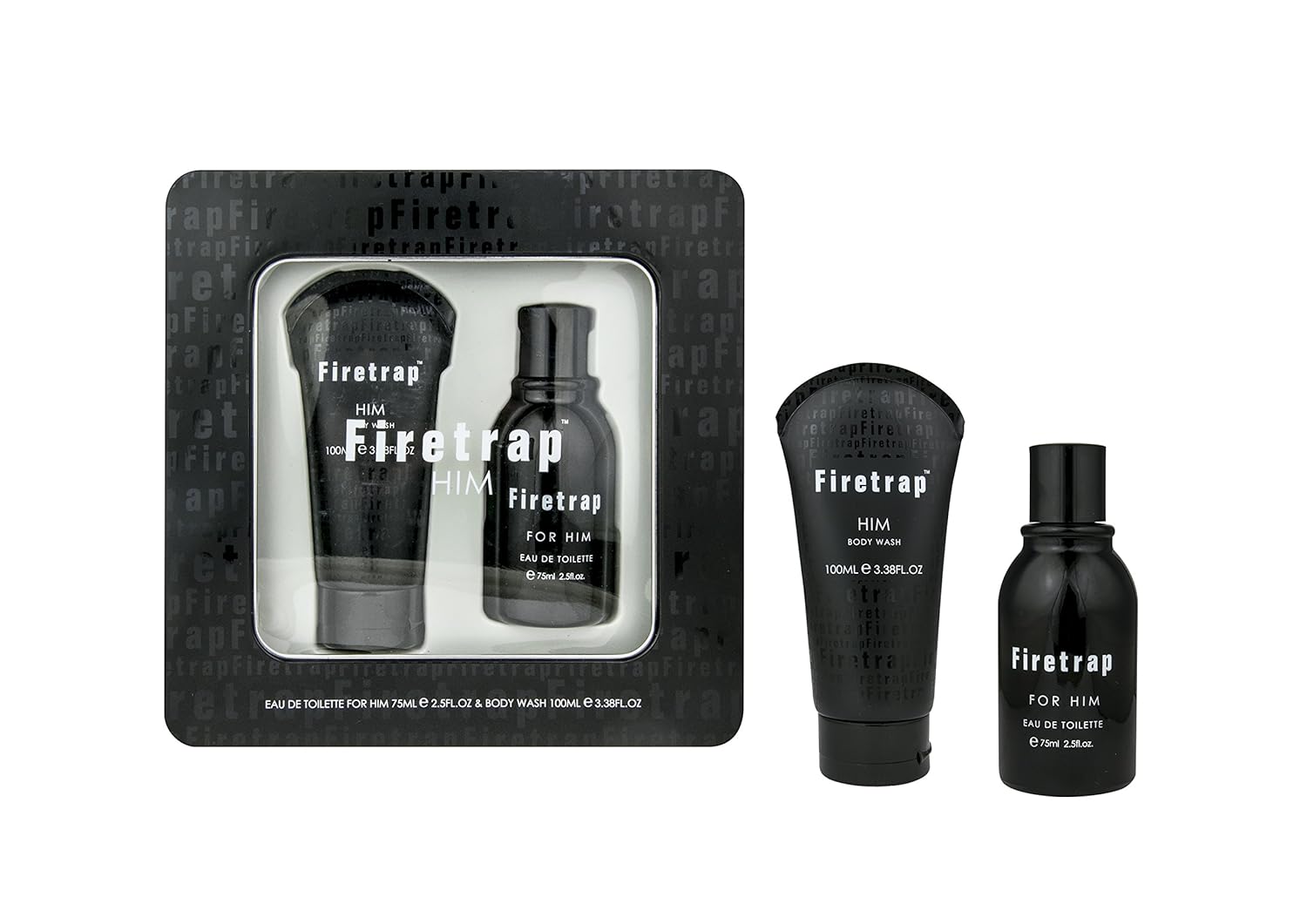 Fire Trap Firetrap 75ml EDT, 100ml Showergel for Him - Tin Set: Amazon ...