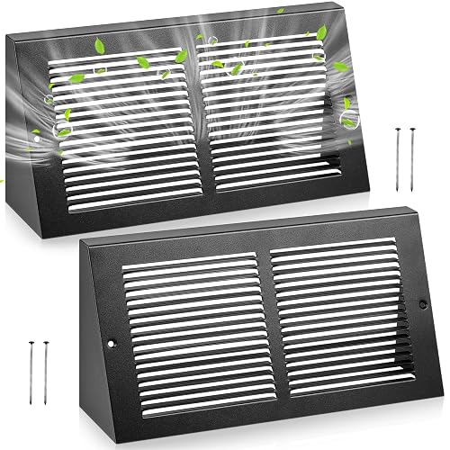 Landhoow 2 Pack Triangular Baseboard 12" x 6" Duct Opening Size Return ...