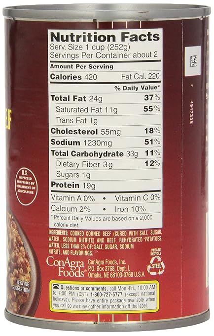 hormel corned beef hash nutrition facts
