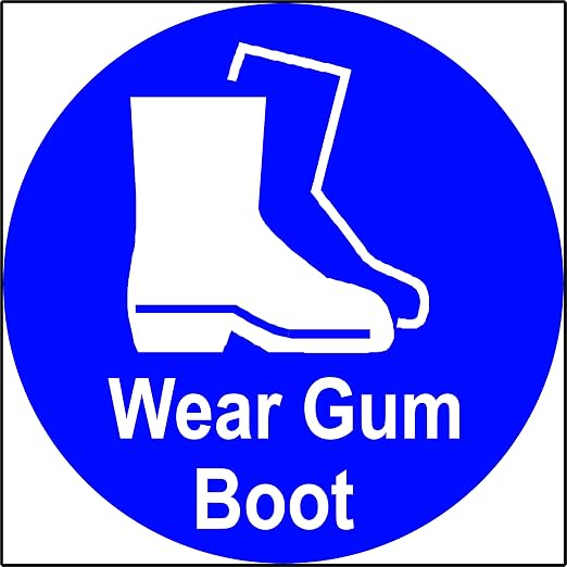 Wear Gum Boot Safety Sign - RETRO - REFLECTIVE: Amazon.in: Industrial ...