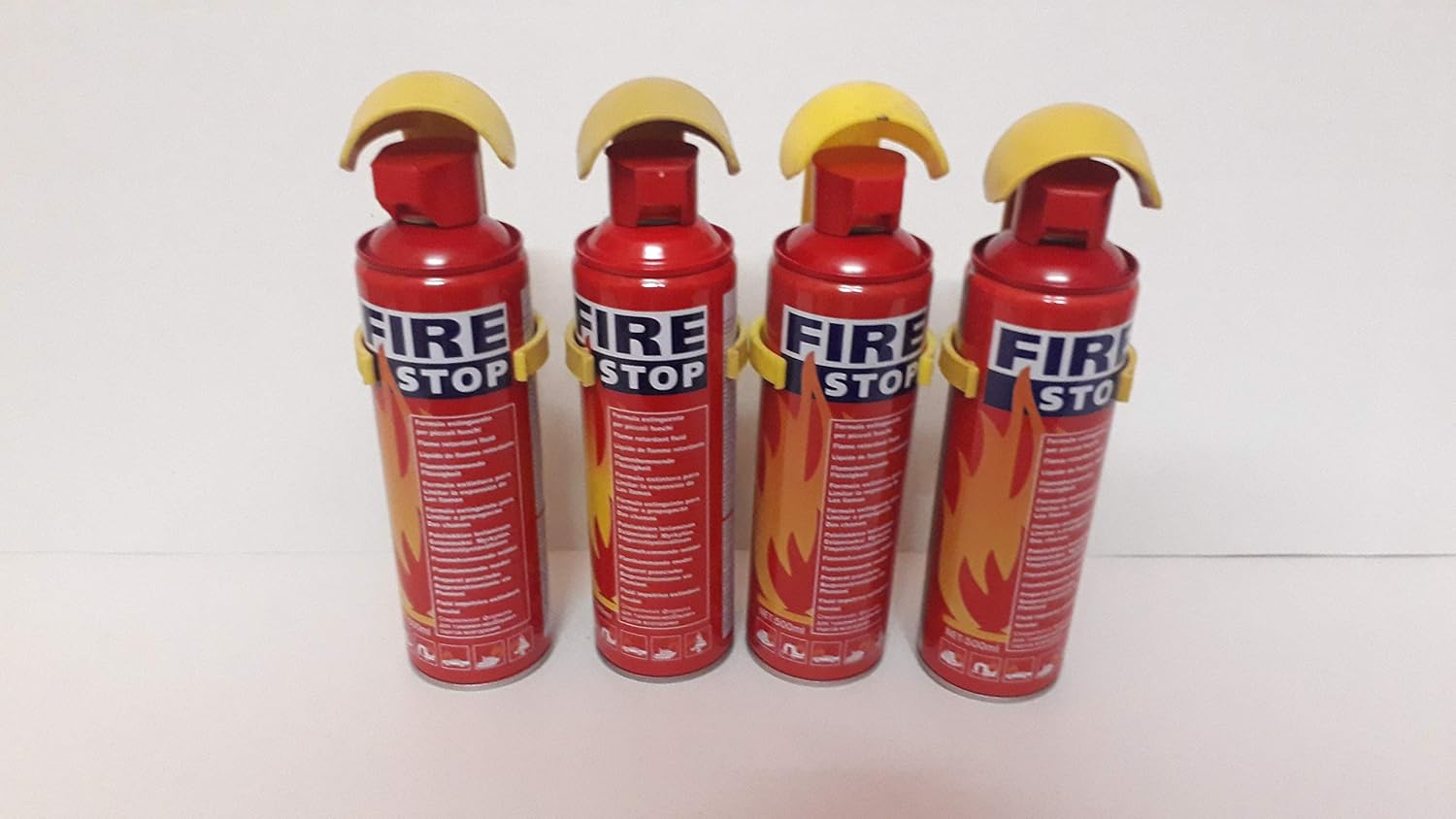 HappeStop Aluminium 500ml Fire Extinguisher Spray - Red (Set of 4 ...