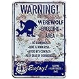 Amazon.com: UOAIUDT Retro Werewolf Breeding Area Tin Sign Werewolf ...