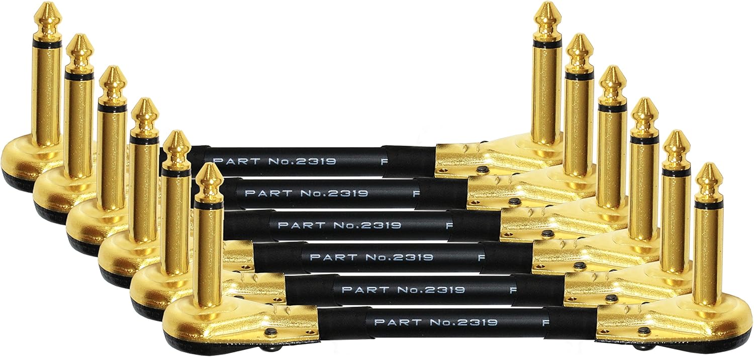 6 Units -Mogami 2319-10 cm (4 Inch) -Instrument Effects Patch Cable ...