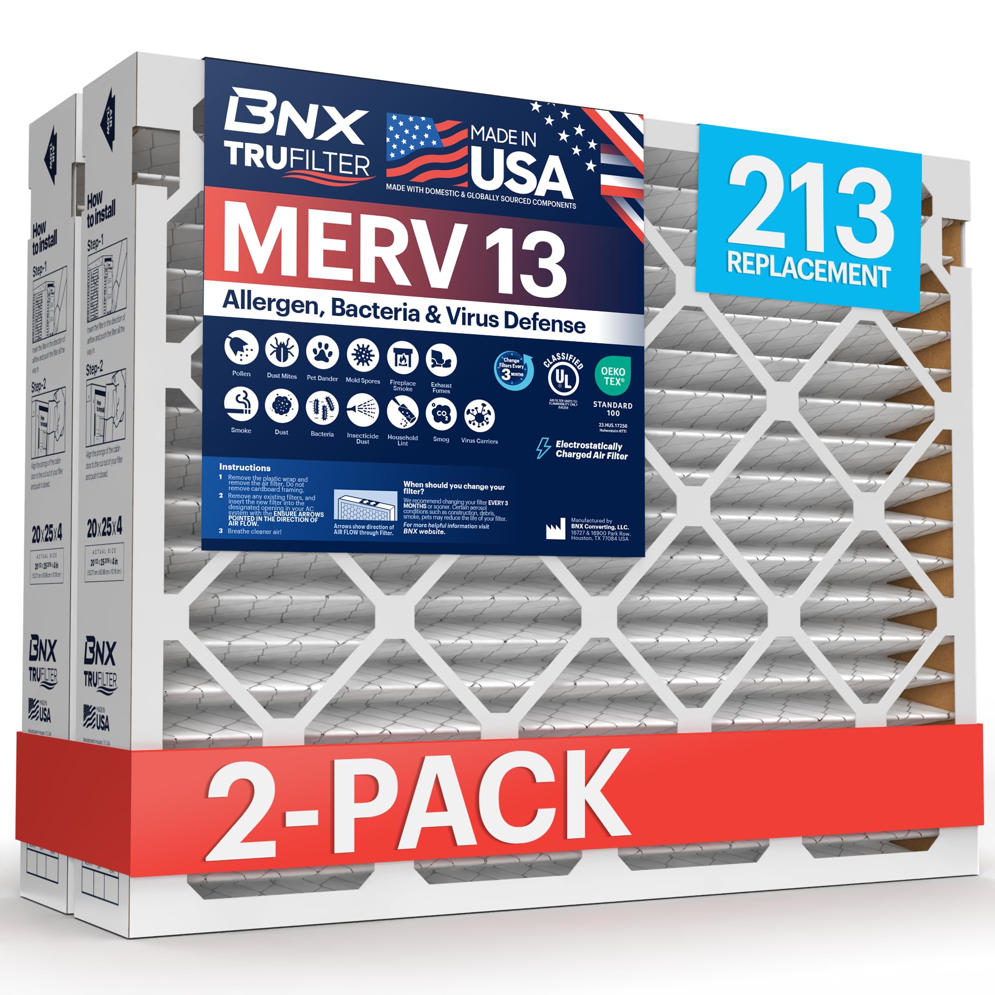 TruFilter Compatible with AprilAire 213 Replacement Filter for ...