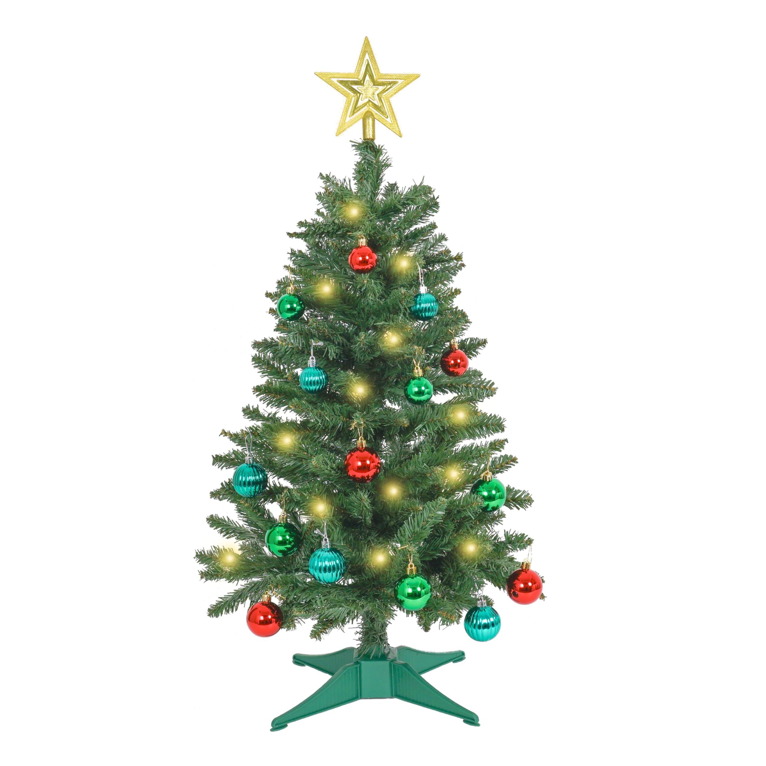SUNSHINE DECOR Sunshine Green Christmas Tree with Light 3ft Artificial ...