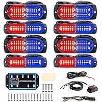 Amazon.com: V-SEK Red Blue LED Strobe Lights Kit - 8PCS 16-LED ...