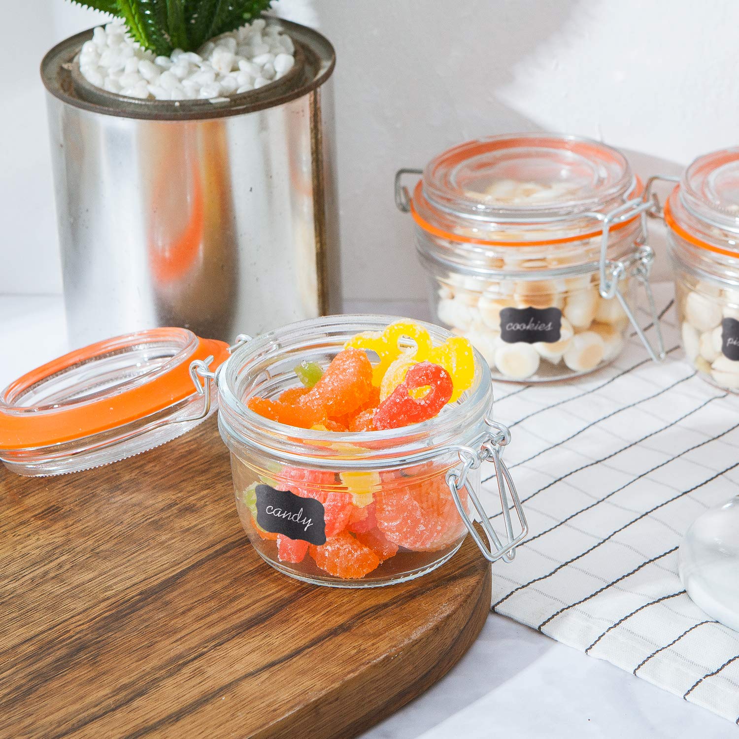 Small Glass Jars With Airtight Lids,Encheng Glass Spice Jars 5 oz,Maosn ...