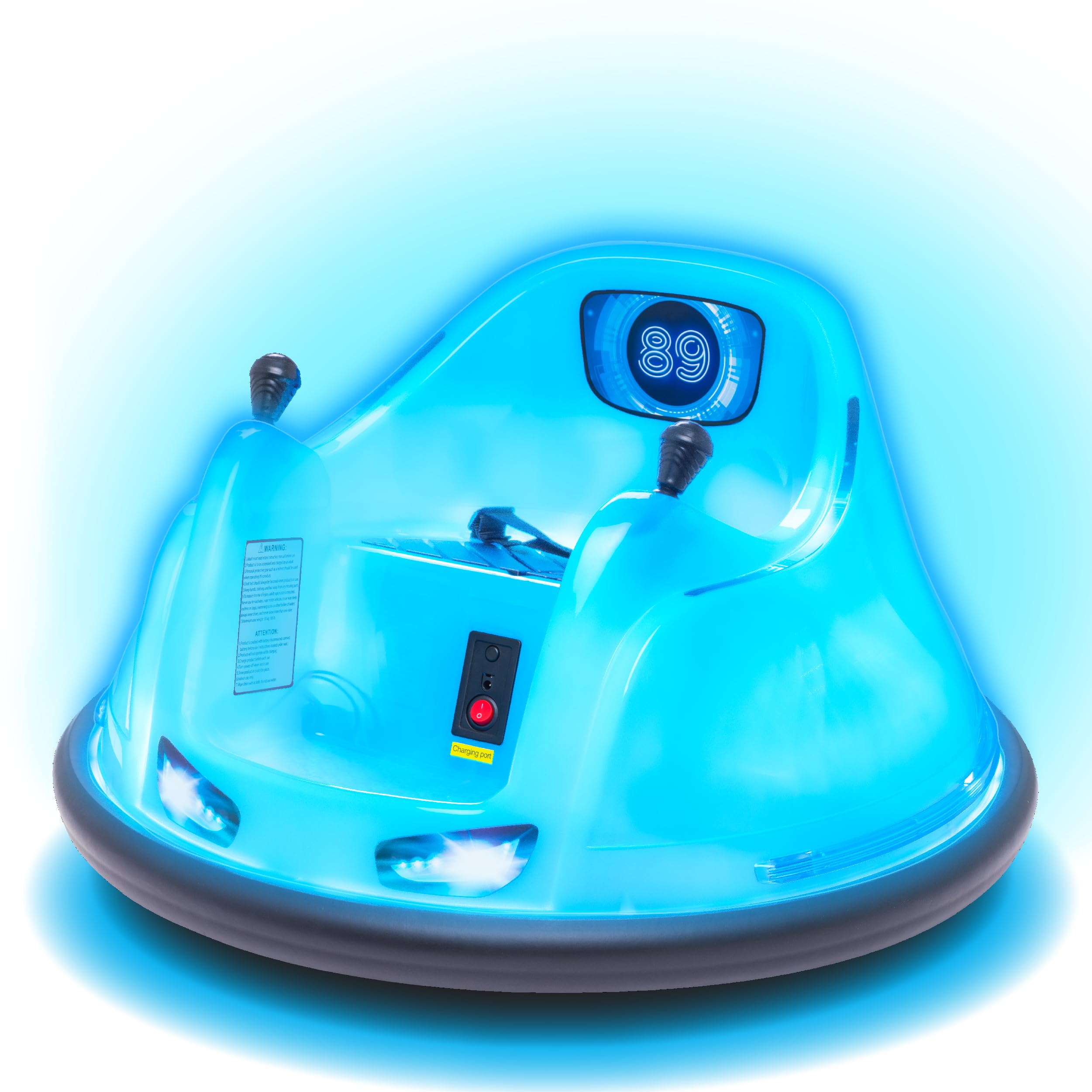 Flybar 6V Blue Glow Bumper Car for Kids – LED Ride-On Toy with 360 ...