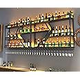 Amazon.com: 79/94/118" Metal Wine Rack Wall Mounted, Modern Bar Shelves ...