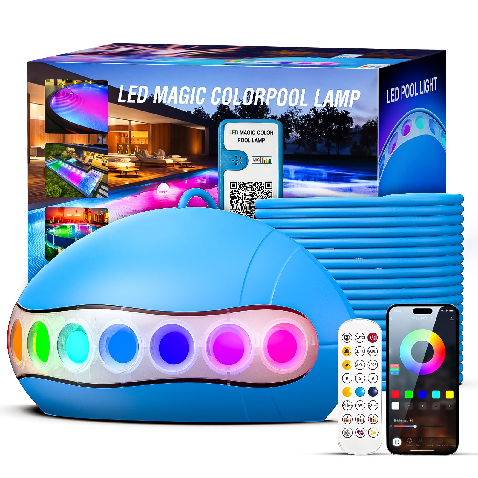 OSORD Outdoor Lights with APP Control, 18W Pool Lights for Inground ...