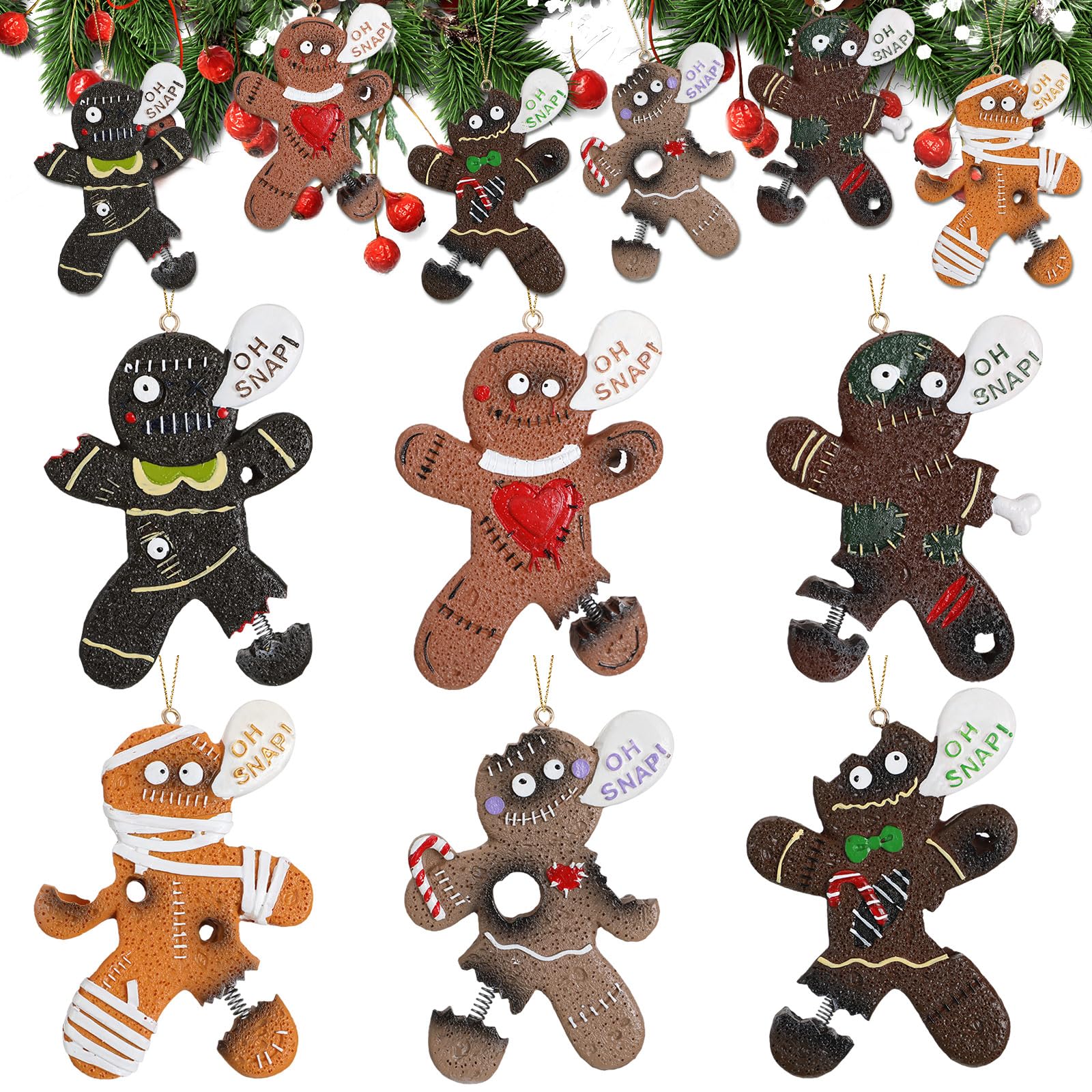 Poen 6 Pcs Broken Leg Gifts Gingerbread Man Cookie Oh Snap Gingerbread ...