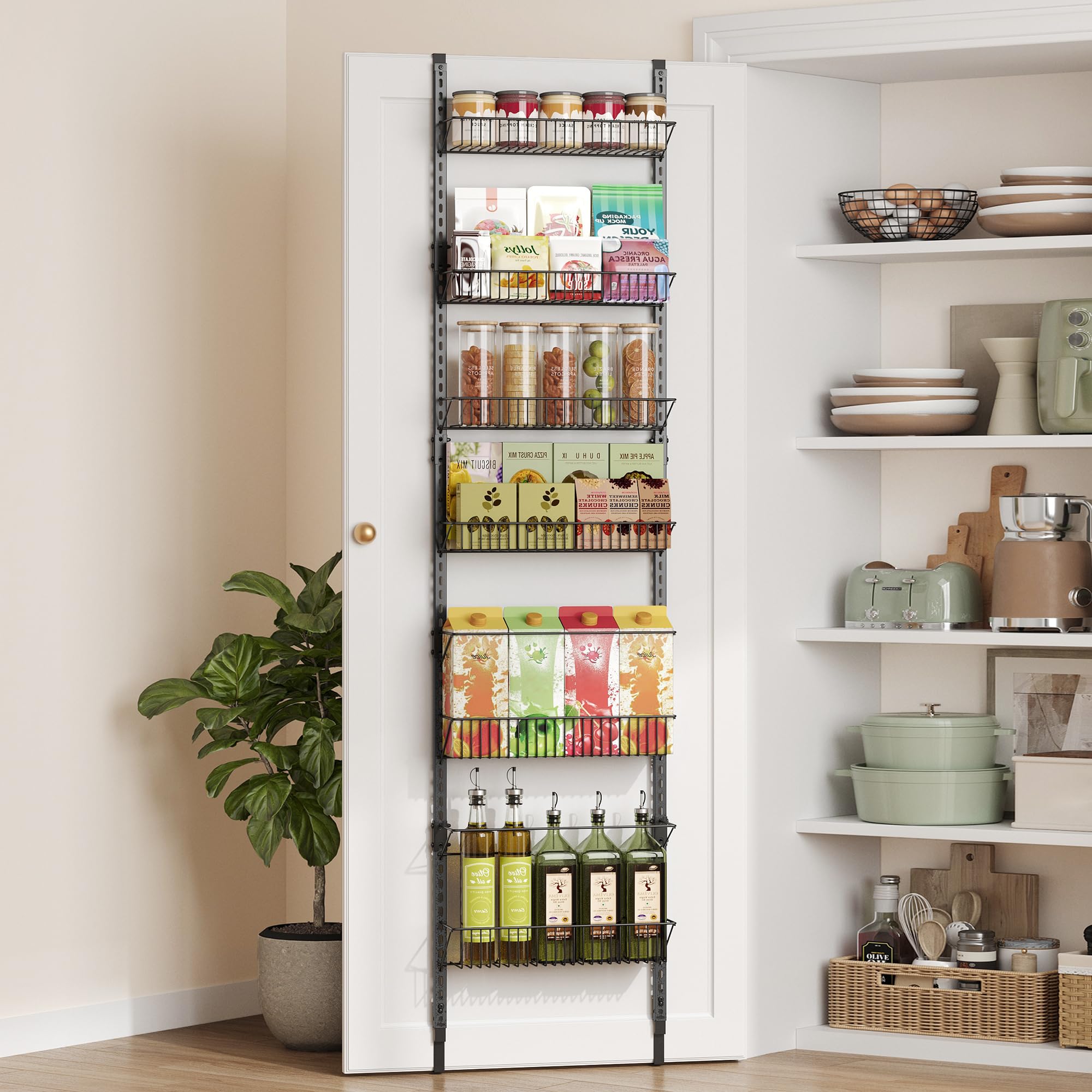SONGMICS Over The Door Pantry Organizer, 6-Tier Pantry Organizers and ...