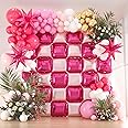 Amazon.com: 36pcs Hot Pink Double Sided Square Foil Balloons Wall ...