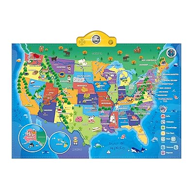 Buy Interactive Talking USA Map for Kids TG660 - Push, Learn and ...
