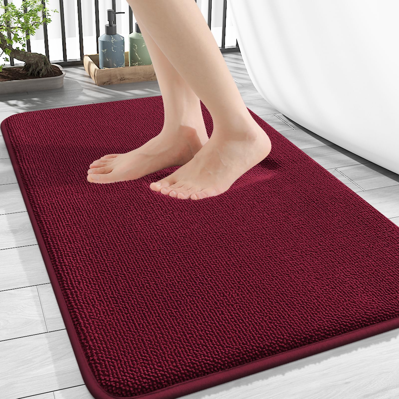 OLANLY Thick Memory Foam Bath Mat Rug 30x20, Extra Soft Absorbent ...