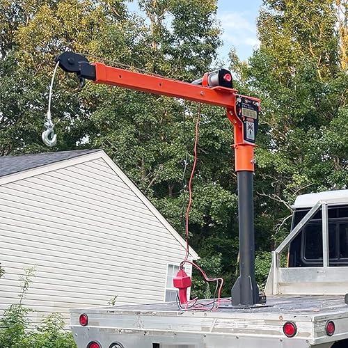 Rock-Hulk 1100lb Folding Truck-Mounted Bed Crane Hoist Lift PickupElectric Winch 2000 lb 12V ...