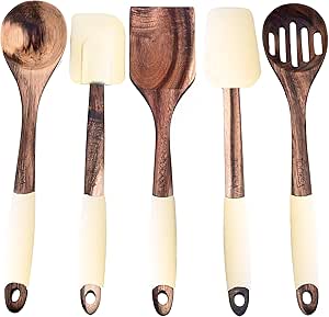 Amazon.com: TOOKSA- Premium 5 Piece Acacia Multi-toned Light and Dark ...