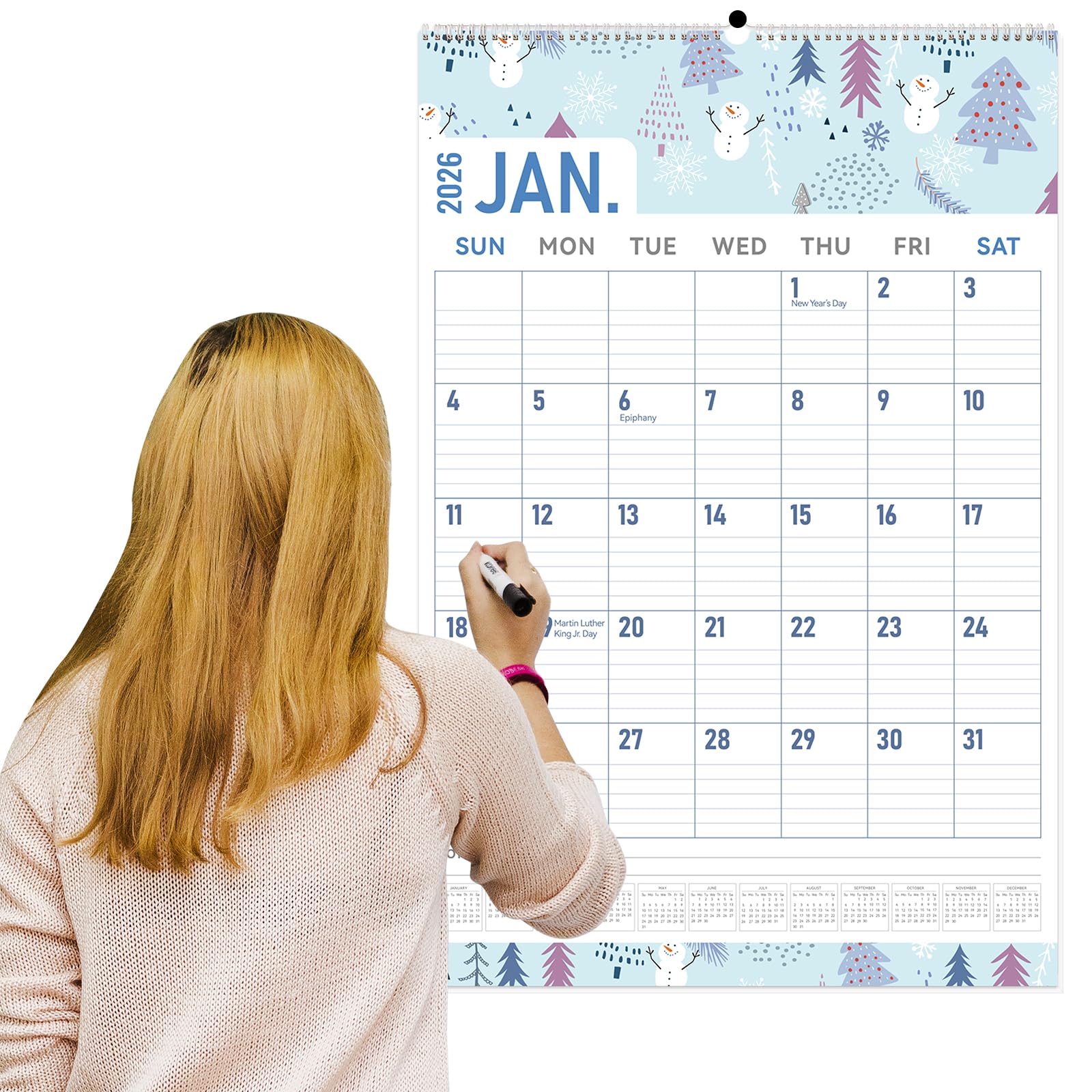 Guasslee Extra Large Wall Calendar 2026-2027, 30" X 20"Jumbo Desk/Wall ...