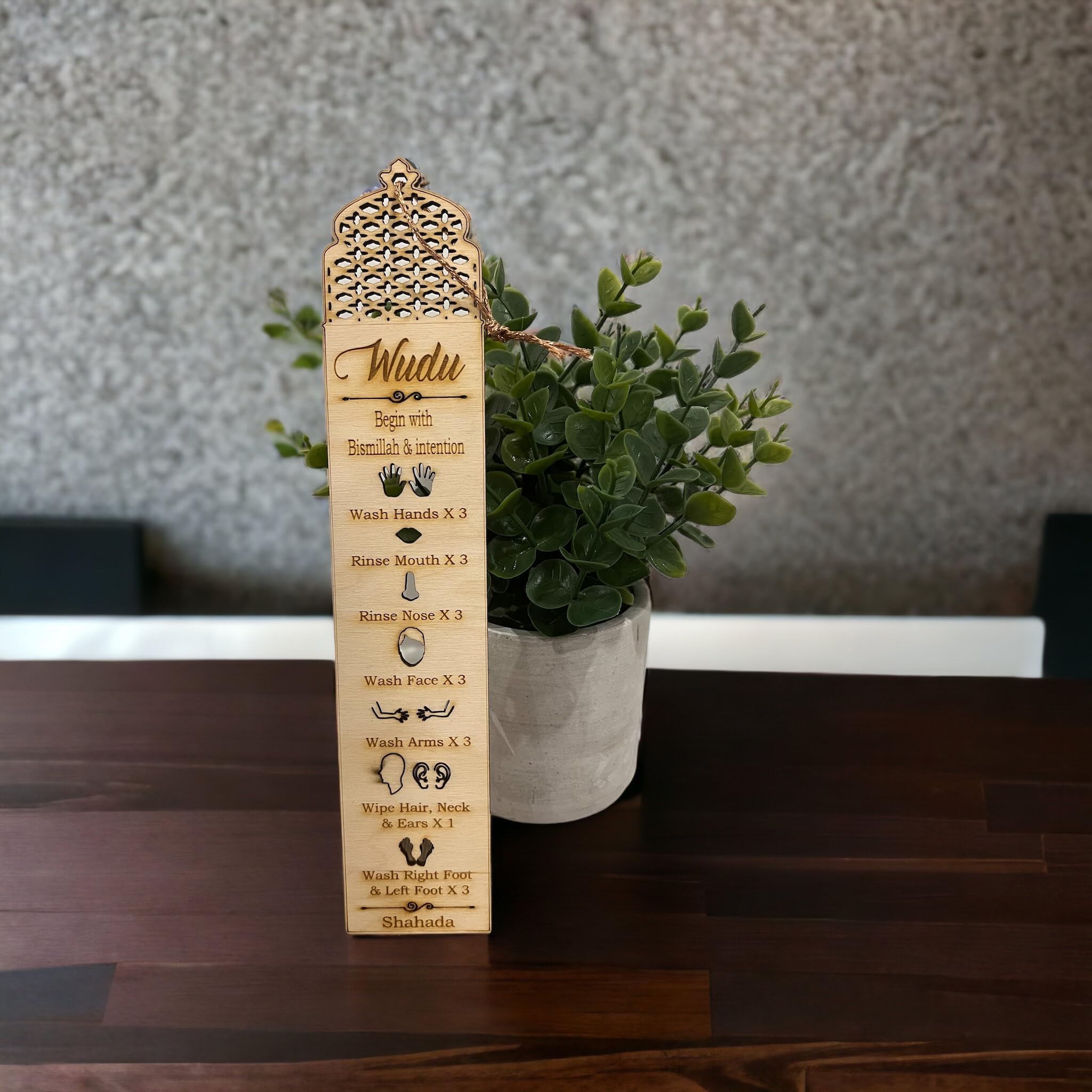 Mua Muslim Kids Wudu Check List Book Mark Wall Hanger Birch Wood 9 ...