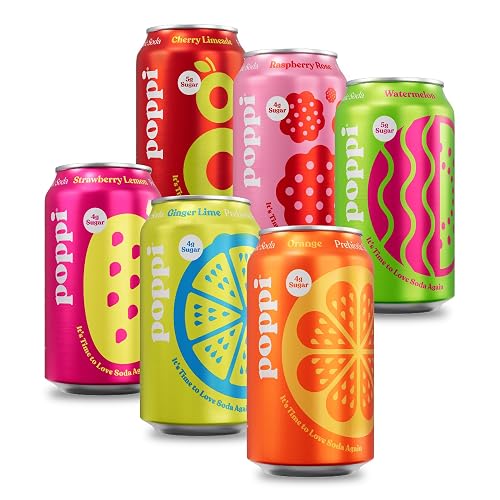 Poppi Sparkling Prebiotic Soda Beverage with Apple Cider Vinegar ...
